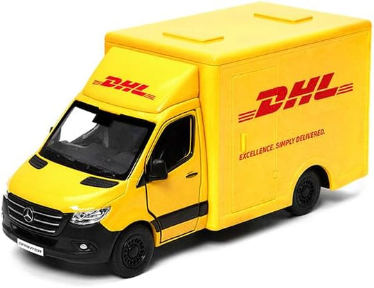 KiNSMART Mercedes-Benz Sprinter DHL 1:48 Pull-Back Toy Van – Die-Cast ...