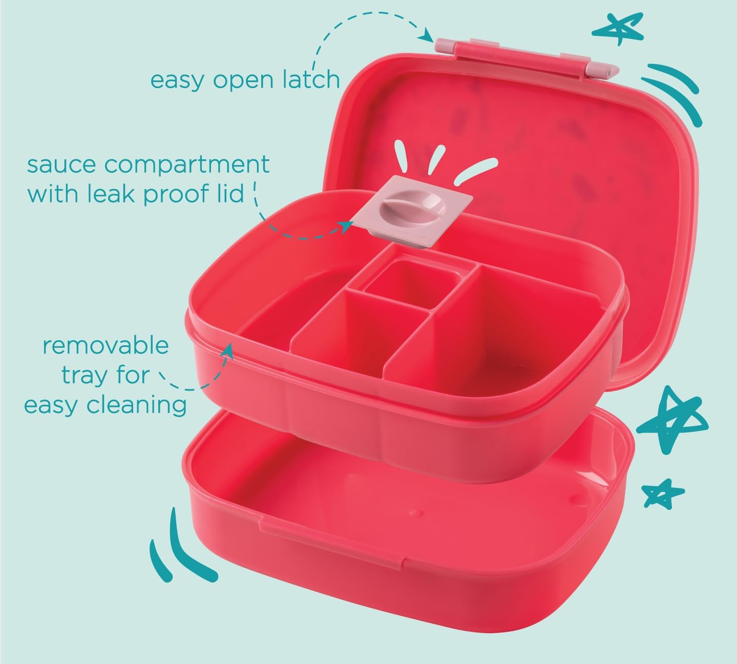 Stephen Joseph - Bento Box With Removable Tray - Mermaid – BumbleToys