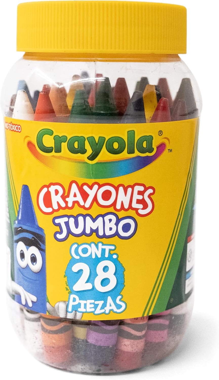 Crayola 28 Jumbo Wax Crayons in Resealable Tin Assorted Colours School ...