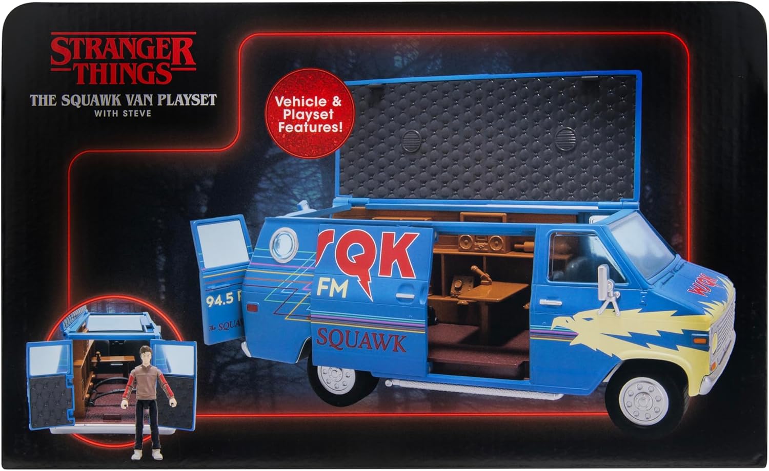 Jazwares Stranger Things Squawk Van with 4" Steve Figure | Bumble Toys ...