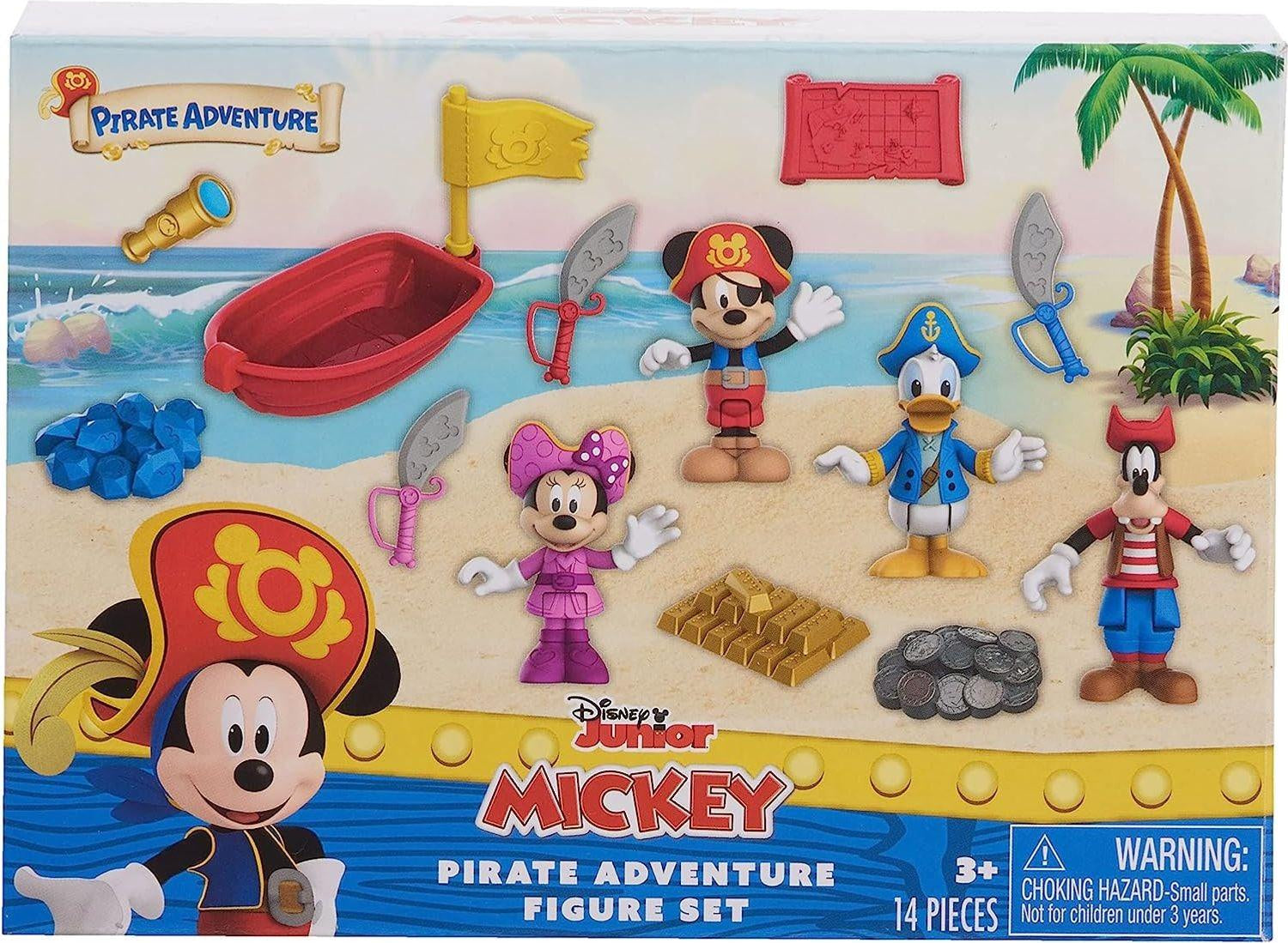 Mickey Mouse Pirate Adventure Figure Set, Kids Toys for Ages 3 Up ...