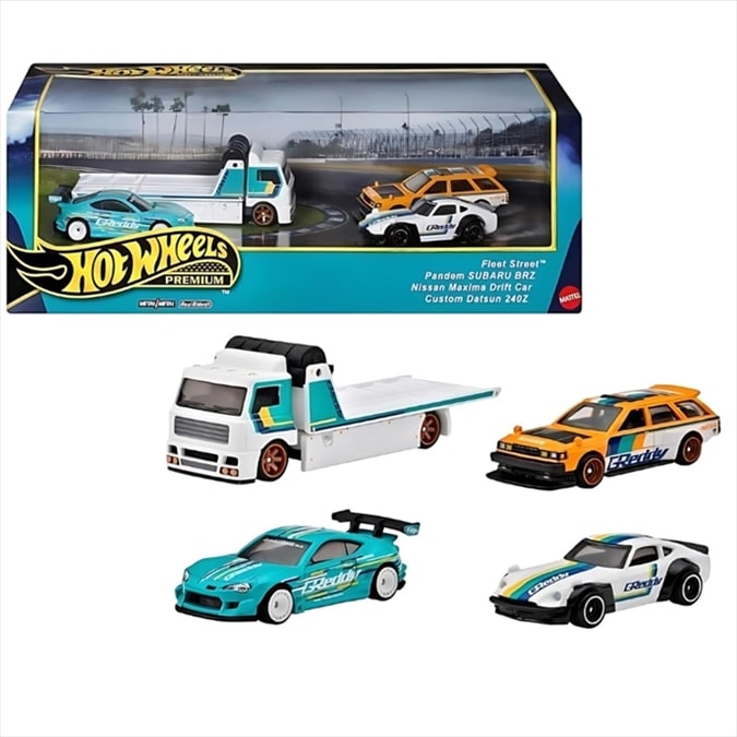Mattel Hot Wheels Premium – 1/64 – Greddy Racing Diorama Set – BumbleToys