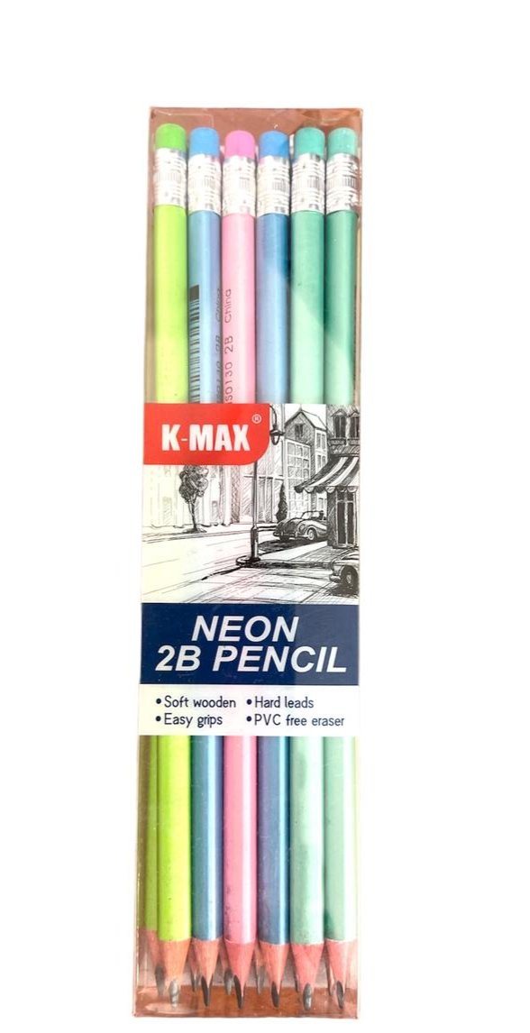 K-MAX Neon 2B Pencil - 1 count ( colors may vary ) – BumbleToys