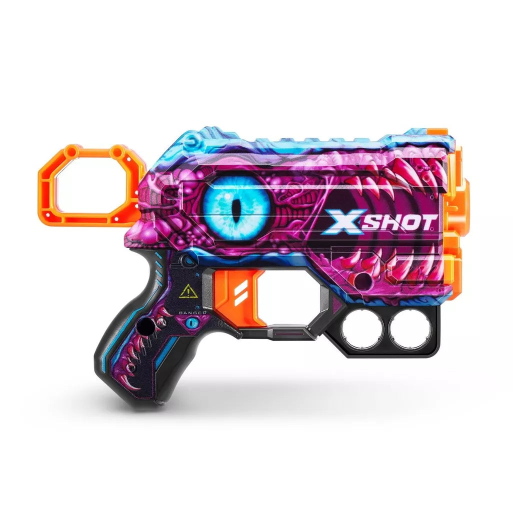 ZURU X-SHOT Small pistol launcher SKINS MENACE With 8 bullets - Malice ...