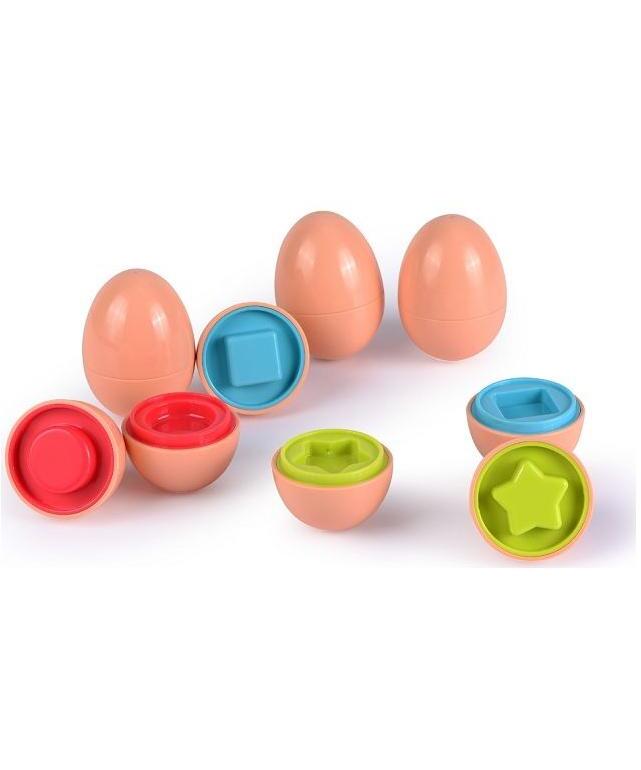Infunbebe baby toy 6 shape sorter eggs ( 3 colors and 6 shapes ...